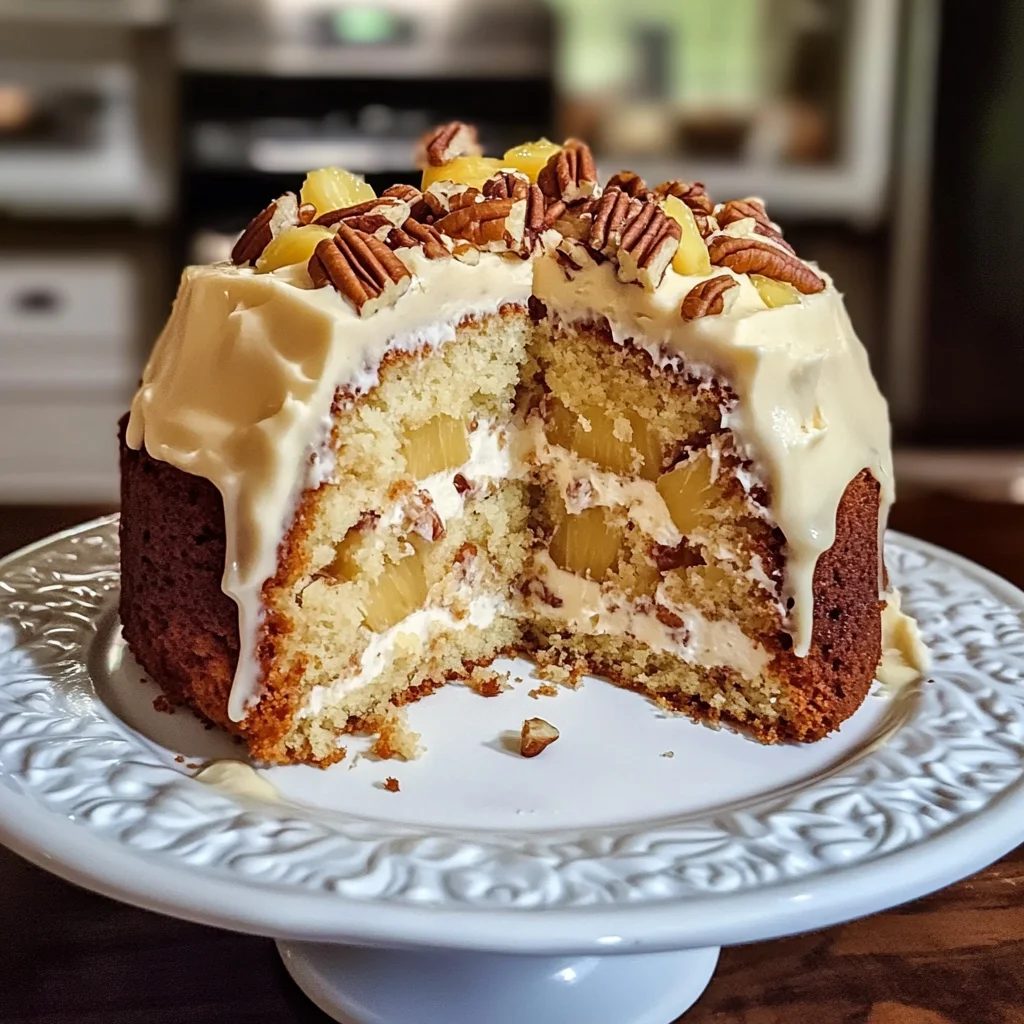Pineapple Pecan Cream Cheese Pound Cake