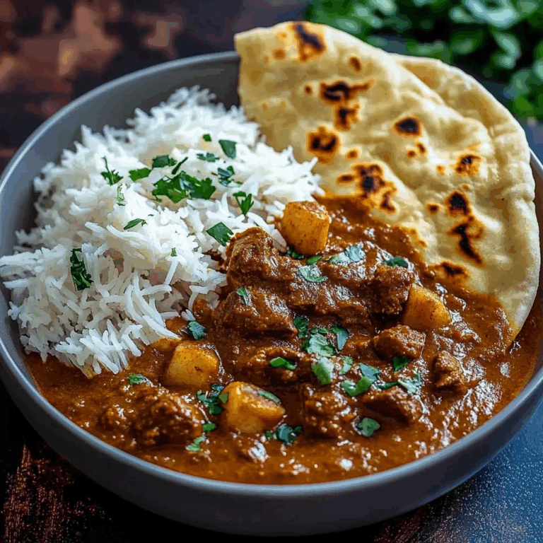 Slow-Cooked Lamb Curry with Garlic Naan
